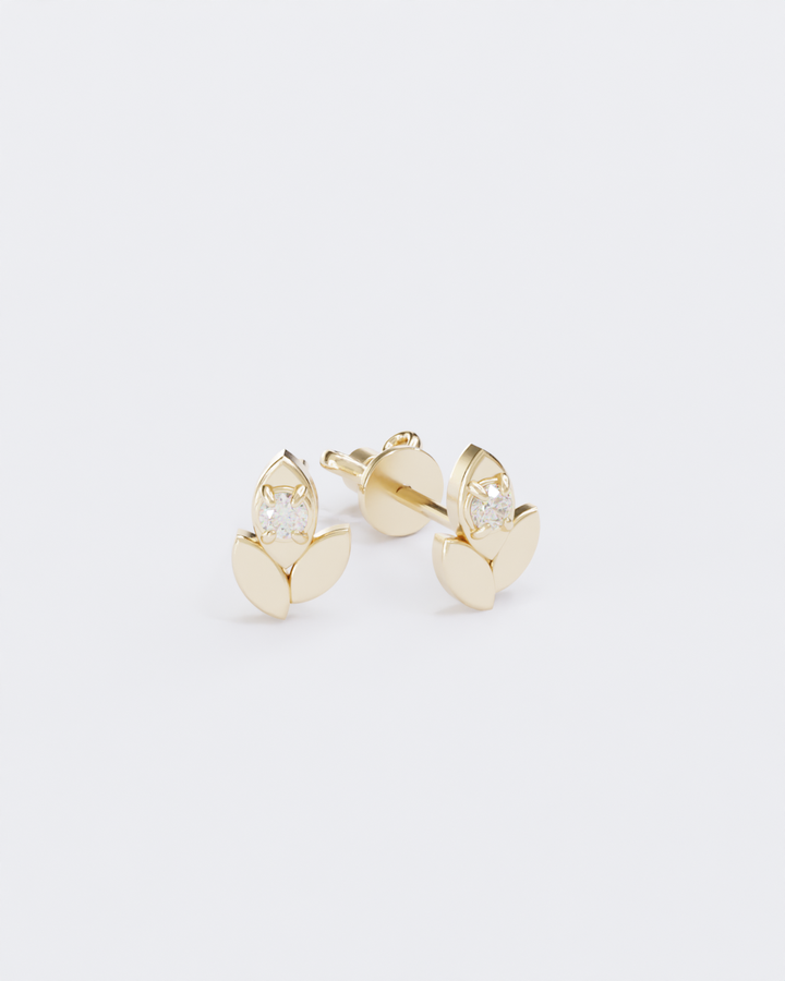 Spikelets gold piercing studs